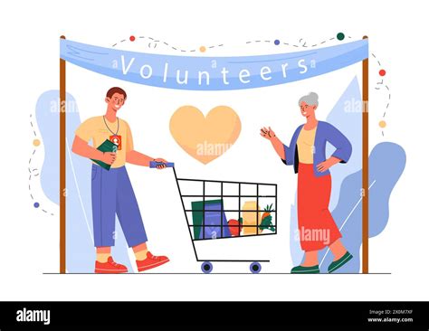 Volunteers Give Things Vector Stock Vector Image And Art Alamy