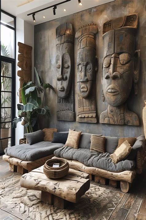 40 Afrobohemian Home Decor Ideas Featuring Majestic Wooden Art Pieces