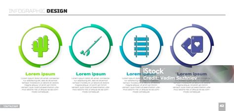 선인장 아메리카 원주민 인디언 흡연 파이프 철도 철도 트랙 및 재생 카드를 설정합니다 비즈니스 인포그래픽 템플릿입니다 벡터 선인장에 대한 스톡 벡터 아트 및 기타 이미지