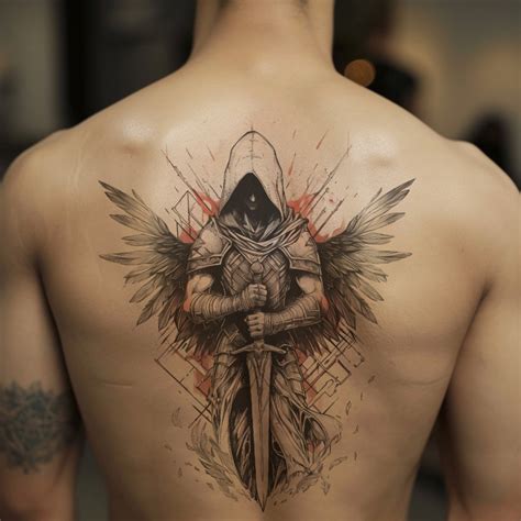 Guardian Angel With A Sword Tattoo Design Download High Resolution