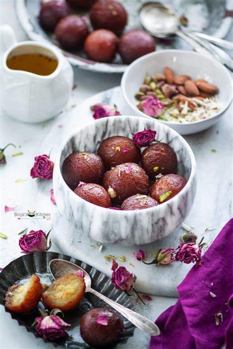 Milk Powder Gulab Jamun Recipe Soft And Juicy Binjals Veg Kitchen
