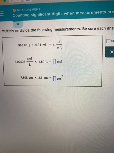 solved o measurement counting significant digits when