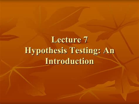 chapter 8 hypothesis testing