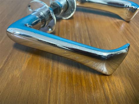 Alvar Aalto Sculptural Door Handles 1950s Chrome Plated Brass For