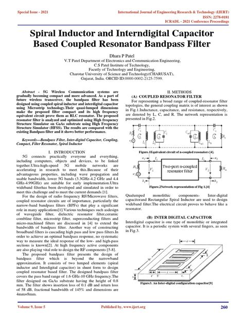 2021spiral Inductor And Interndigital Capacitor Based Coupled Resonator