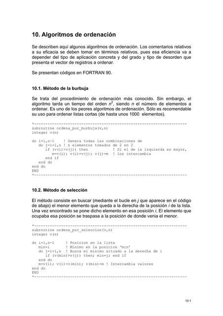 10 Algoritmos De Ordenación Estadística E Informática Udocz