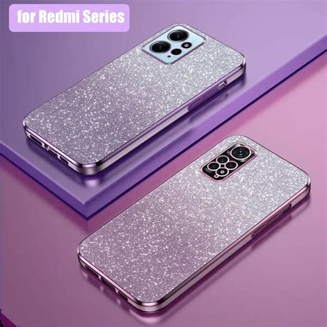 Note11 12pro Luxury Gradient Glitter Plating Case For Xiaomi Redmi Note
