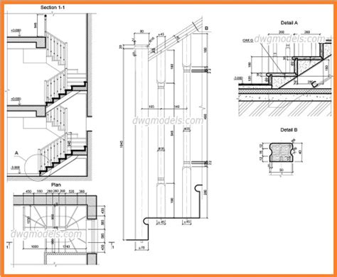 √ Kumpulan Gambar Detail Tangga File Dwg And  Autocad