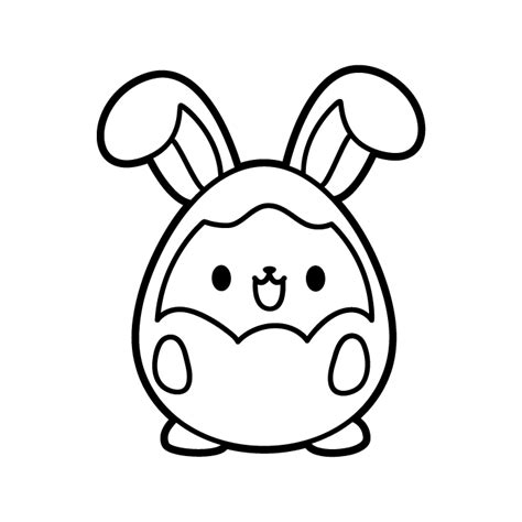 Cute Easter Bunny In A Easter Egge Costume Lineartd 1260466