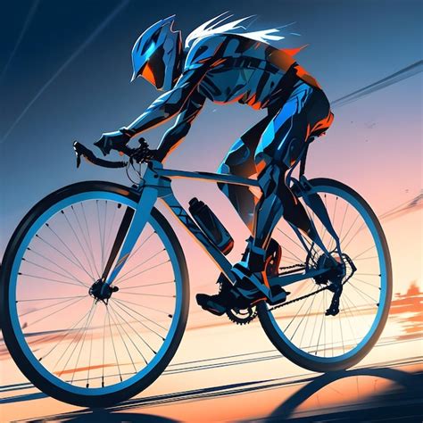 Dynamic Bicycle In Motion With Long Exposure Premium Ai Generated Image