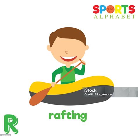 스포츠 알파벳 R 편지 교육에 대한 스톡 벡터 아트 및 기타 이미지 교육 귀여운 래프팅 Istock