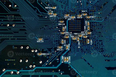 Blue Pcb Board Circuit Close Up Technology Background 12637535 Stock
