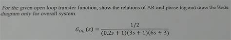 Solved For The Given Open Loop Transfer Function Show The