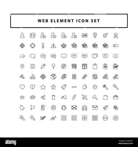Set Of Web Element Icons Set With Outline Style Design Stock Vector Image And Art Alamy