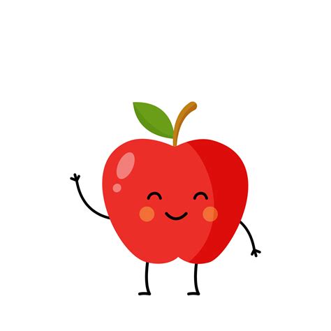 Vector Picture Of Cute Apple Isolated On White Background 24529787