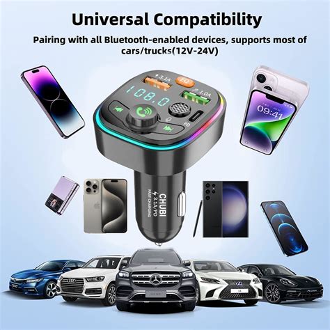 Getuscart Generic Bluetooth Car Adapter Fm Transmitter Bluetooth Wireless Modulator With Led
