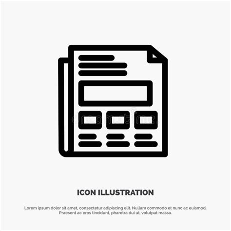 Report Paper Sheet Presentation Line Icon Vector Stock Vector