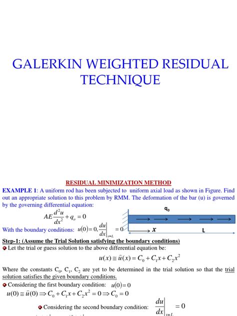 Galerkin Weighted Residual Technique Pdf Errors And Residuals Boundary Value Problem