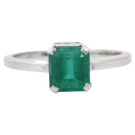 5 Carat Emerald Cut Natural Emerald And Diamond 18 Karat Gold Ring