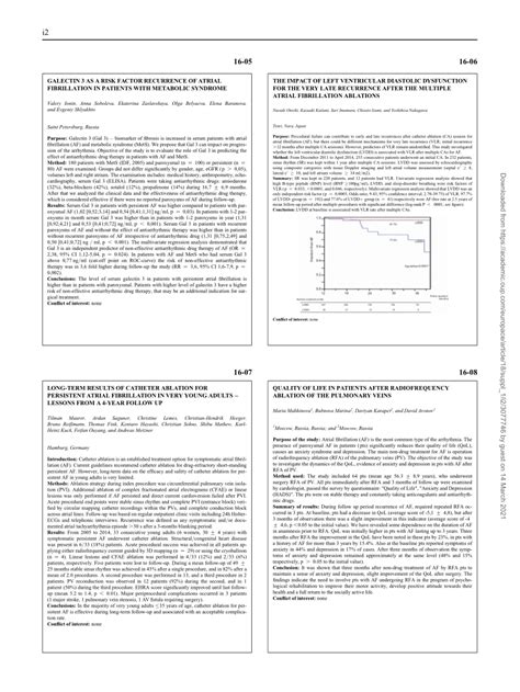 Pdf 16 06 The Impact Of Left Ventricular Diastolic Dysfunction For The Very Late Recurrence