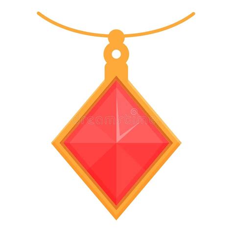 Ruby Red Gemstone Icon Cartoon Shop Gold Jewel Stock Illustration
