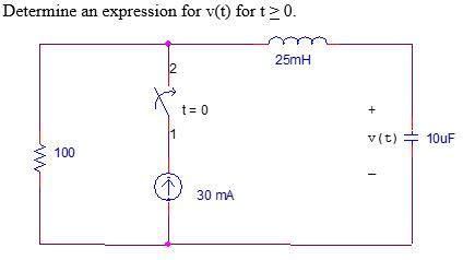 Solved Determine An Expression For V T For T Chegg