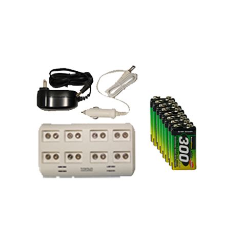 8 Bay 9 Volt Smart Charger 8 X 9 Volt Accupower Nimh Batteries 300