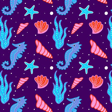 Cute Coral Sea Pattern 542263 Vector Art At Vecteezy