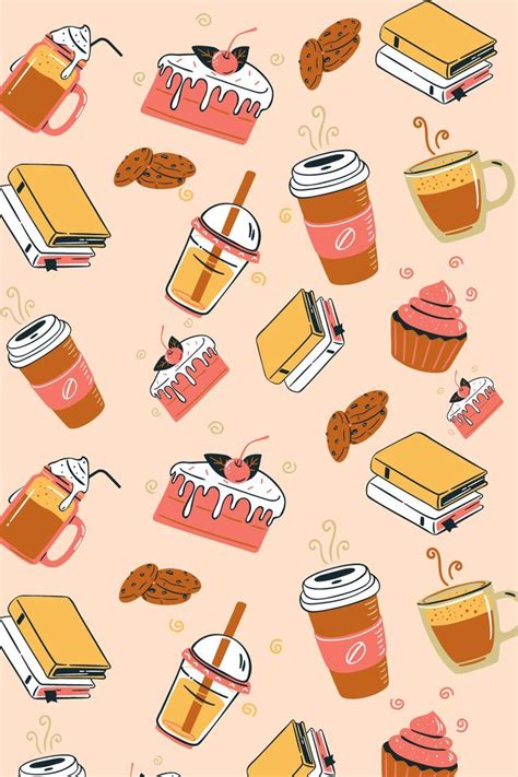 Dessert And Drinks Pattern Design Pattern Design 2000 Wallpaper Pattern