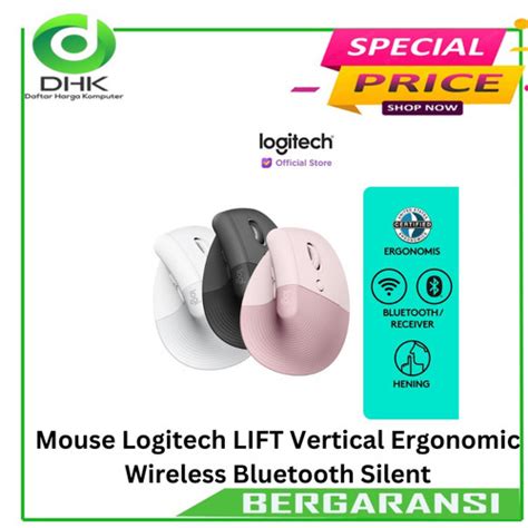 Jual Mouse Logitech LIFT Vertical Ergonomic Wireless Bluetooth Silent Graphite Jakarta Pusat