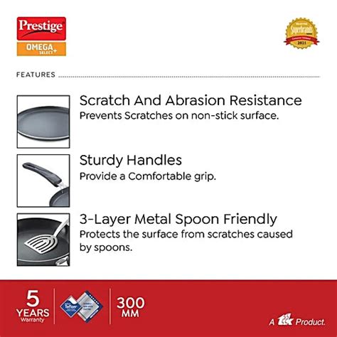 Prestige Omega Select Plus Non Stick Omni Tawa 30 Cm Black 1 Pc