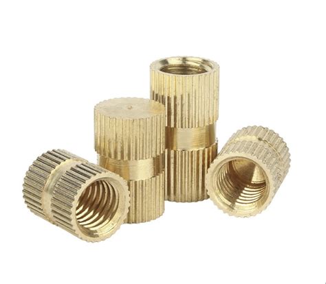 M2 M12 Knurled Plastic Brass Insert Nut Brass Mold In Blind Threaded