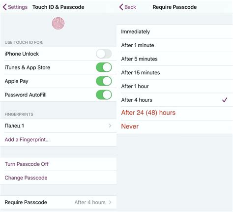 Request A Tweak To Set The Require Passcode Setting To Never Or At Least To After 24 Or