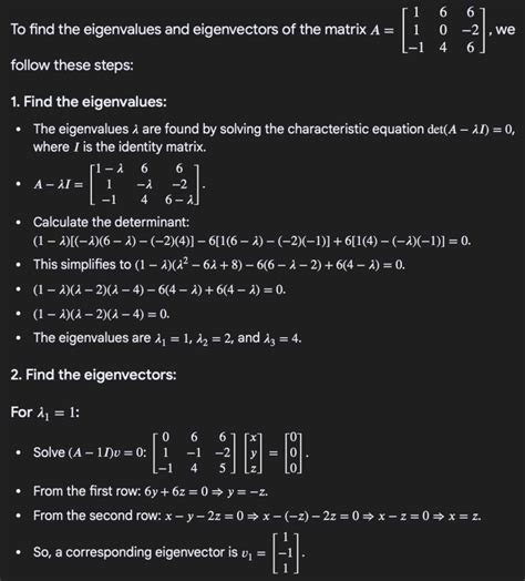 Maths Assignment Eigenvalues And Eigenvectors Of Matrix A Studocu