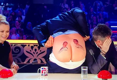David Walliams Bares His Bum To Reveal Tattoo Of Simon Cowells Face
