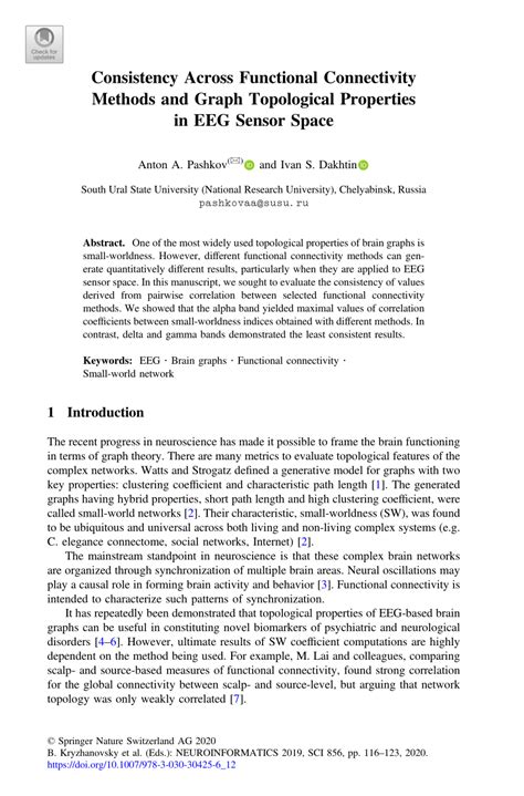 Pdf Consistency Across Functional Connectivity Methods And Graph