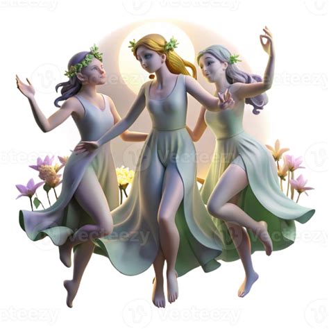 Impressive Contemporary A Group Of Nymphs Dancing In A Moonlit Clearing