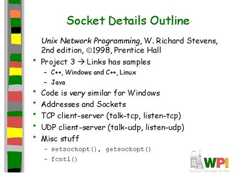 Sockets IMGD Outline Socket Basics Socket Details