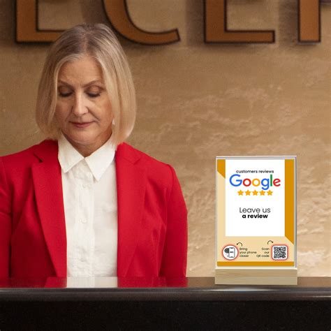 Google NFC Reviews Display With QR Code Double Sided