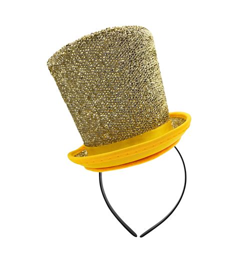 Nicky Bigs Novelties Adult Mini Glitter Mesh Top Hat Headband Tiny