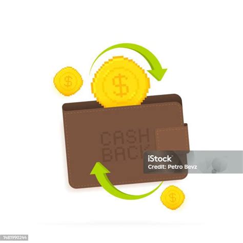 지갑으로 캐시백 픽셀 아트 동전이 지갑에 떨어집니다 금융 서비스 캐쉬백 개념 금융 저축 돈 환불 투자 환전 벡터 그림 개념에 대한 스톡 벡터 아트 및 기타 이미지 Istock