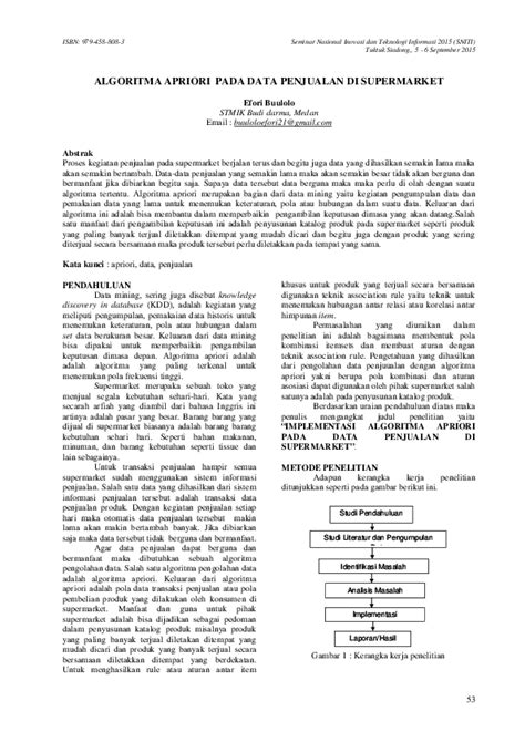 Pdf Algoritma Apriori Pada Data Penjualan Di Supermarket