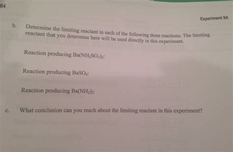 Determine The Limiting Reactant In Each Of The Chegg