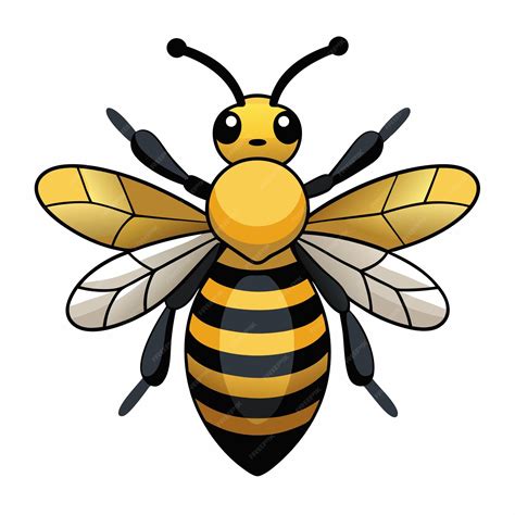 Иллюстрация мультфильма о пчеле с распростертыми крыльями Премиум Ai