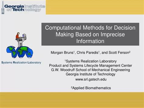 ppt computational methods for decision making based on imprecise