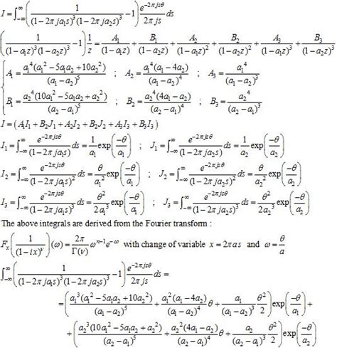 integration using the residue theorem or fourier transform to solve