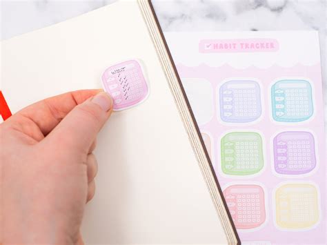Habit Tracker Sticker Sheets Cute Journal And Planner Stickers Coral