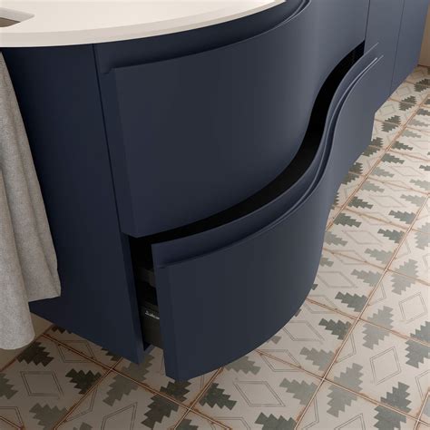 Móvel Suspenso Mam 900 Night Blue Direito 2 Gavetas Metálicas Com Soft