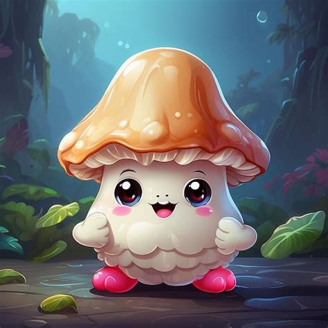 Premium Photo 3d Cute Mushroom Character