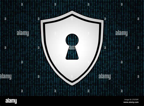 White Cybersecurity Shield On A Blue Binary Code Background Stock Photo Alamy